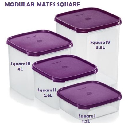 [LOOSE]{TUTUP WARNA ORANGE PEACH} TUPPERWARE MM SQUARE / MODULAR MATE / I / II / III / IV ...