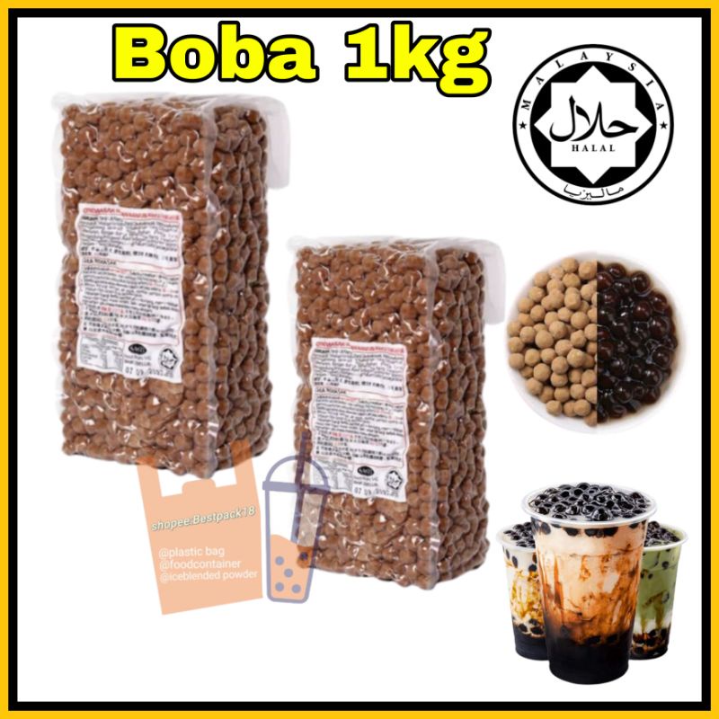 Boba Mentah halal 1kg/ Tapioca pearl 1kg/ Black Pearl Boba/黑珍珠 | Shopee ...