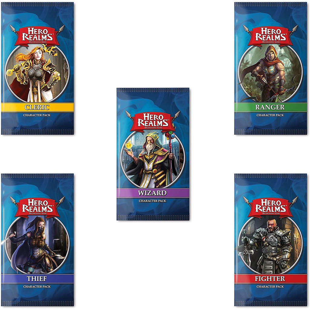 Hero Realms Cleric + Ranger + Thief + Fighter + Wizard Character Pack ...