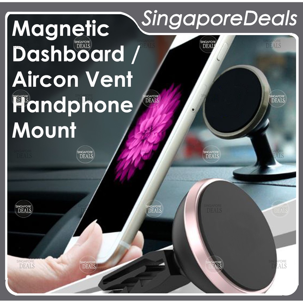 MAGNETIC CAR HANDPHONE HOLDER MOUNT FOR DASHBOARD OR AIRCON VENT ...