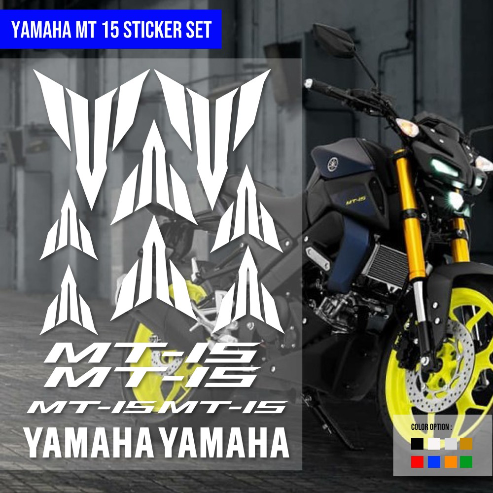 Sticker Set Logo Yamaha MT 15 MT15 | Shopee Singapore