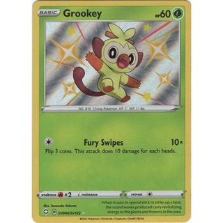 Pokemon TCG Card Grookey SS Shining Fates SV004/SV122 Shiny Variant ...