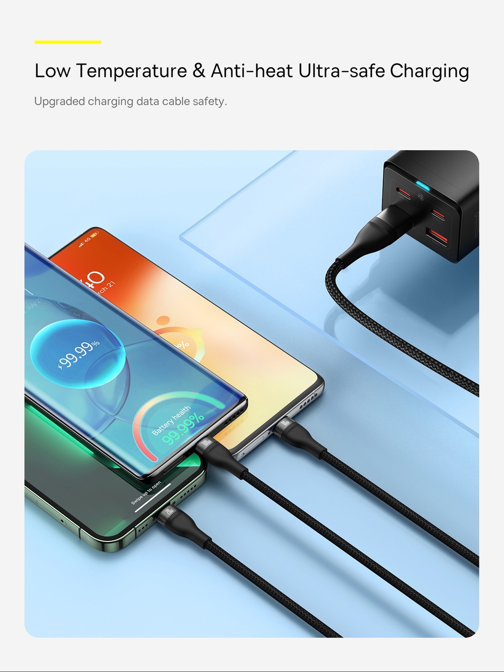 Baseus 100W 3 in 2 Charging Cable USB+USB-C to M+L+C 5A Type-C Super-Fast Charge for Huawei PD ...