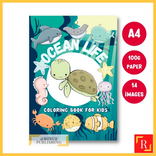 Ocean Life Colouring Book For Kids, Preschoolers and Toddlers - (A4 ...