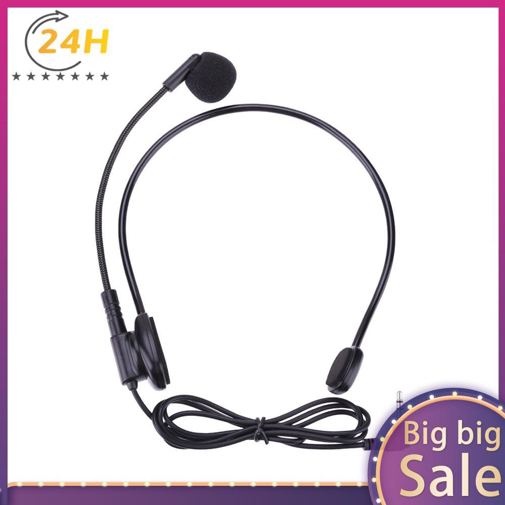 New Head-mounted Headworn 3.5MM Headset Microphone Mic Flexible Wired ...