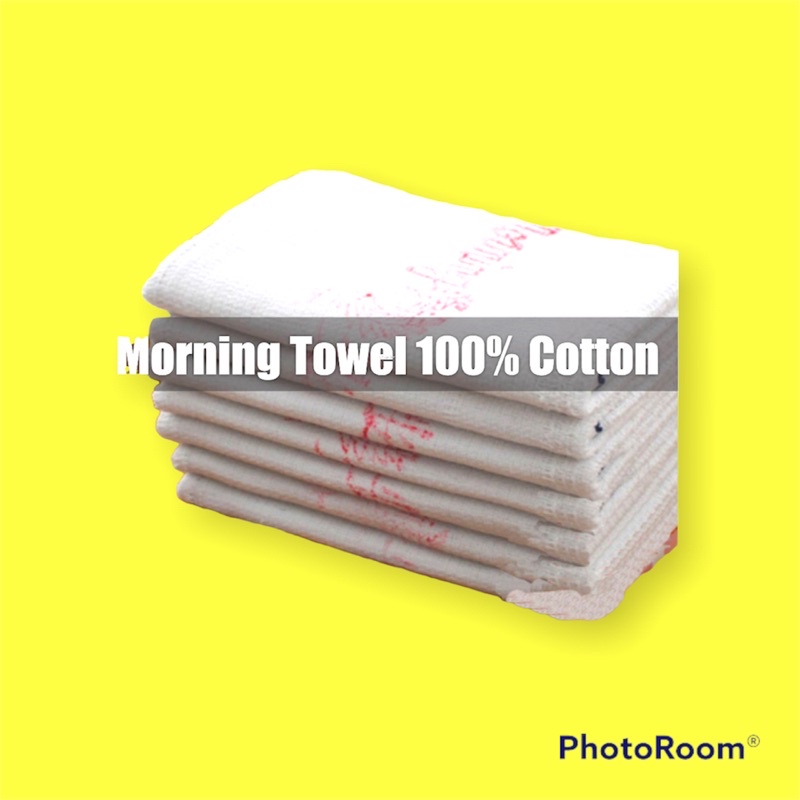 96B Good Morning Towel 100% Cotton Tuala Muka Selamat Pagi 祝君早安 白色 100% ...