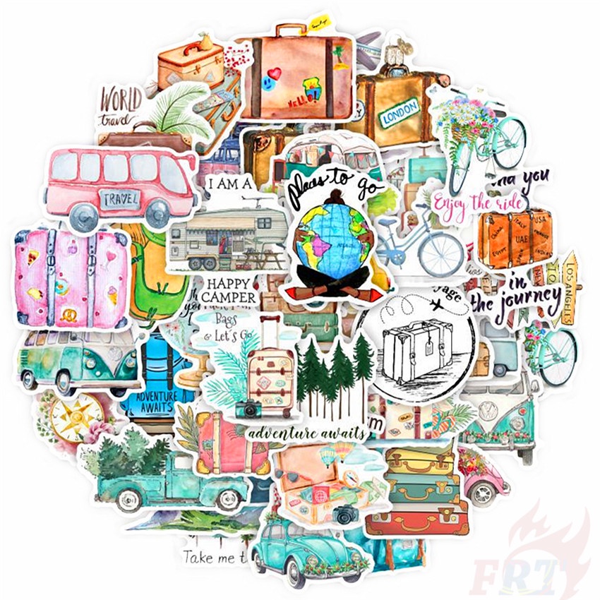 50Pcs/Set World Travel Series 01 Watercolor Art Stickers DIY Fashion ...