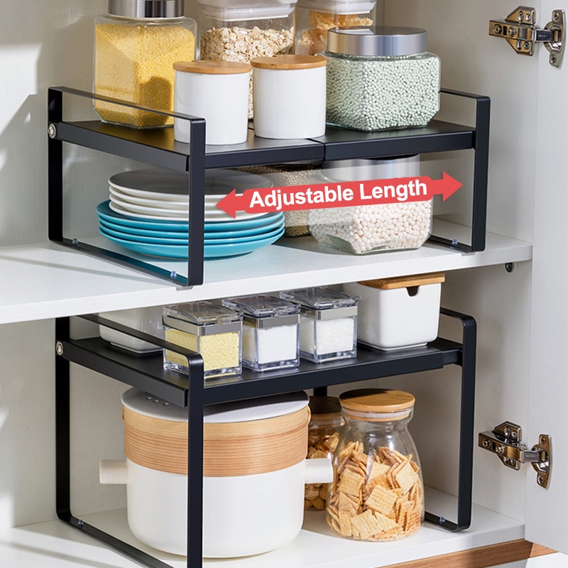 YOULITE Adjustable Kitchen Rack Kitchen Organiser Plate Storage Rack ...