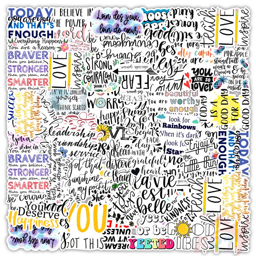 50Pcs/Set VSCO：Colorful Healing English Word Letters - Series 06 ...