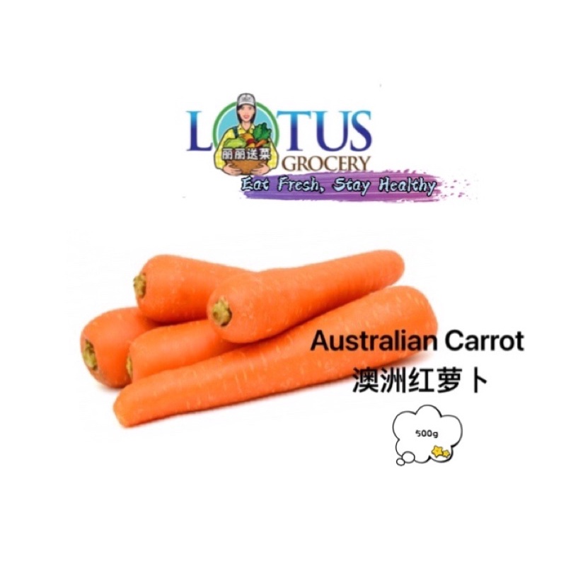 【Lotus Grocery】Australian Carrots 澳洲胡萝卜500g | Shopee Singapore