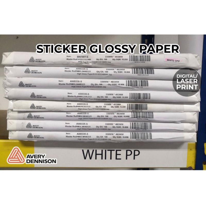 AVERY DENNISON White OPP Sticker/ Sticker Glossy - High Quality/ Super ...