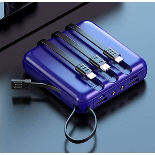 20000mAh Portable POWER BANK with cables inbuilt 5in1 Compact high ...