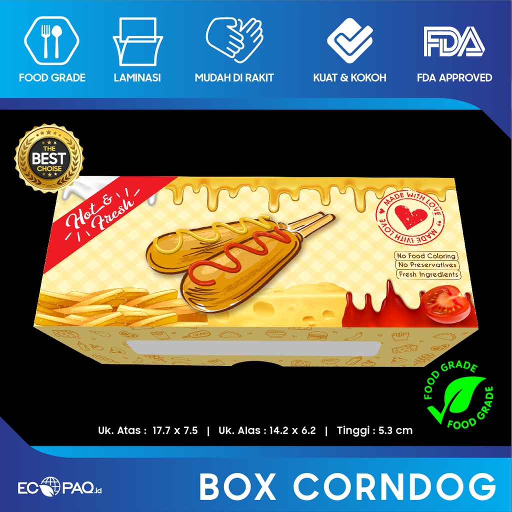 Corn Dog Box - Corndog Box - HOT & FRESH - FC - (50 pcs) | Shopee Singapore