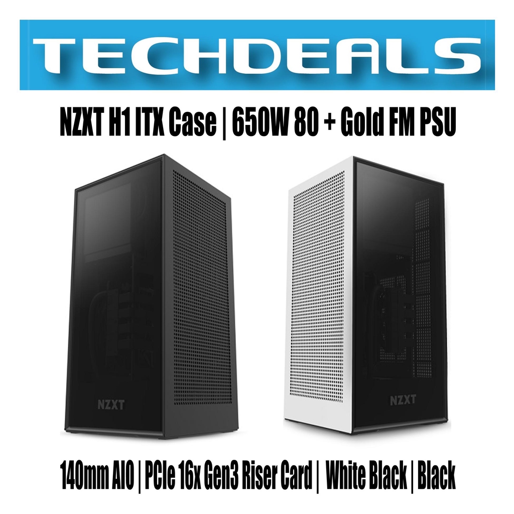 NZXT H1 ITX Case with 650W SFX-L 80 + Gold Fully Modular PSU, 140mm AIO ...