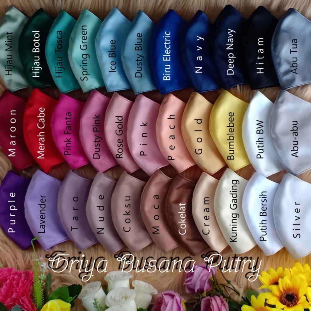 3ply plain cloth masks. Many color variations Hihab / non-hijab ...