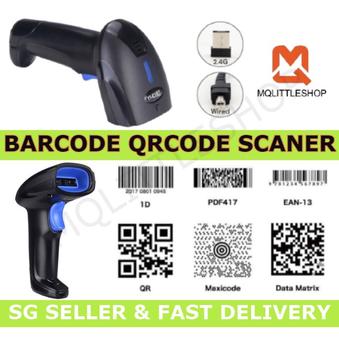 [MQLITTLESHOP] QR code Scanner wired Barcode Scanner Wireless USB ...