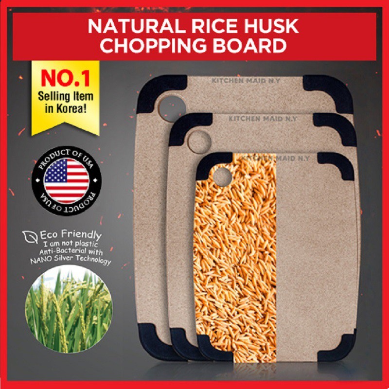 *SG seller* Natural Rice Husk Fiber Chopping Board/100% Natural Anti ...