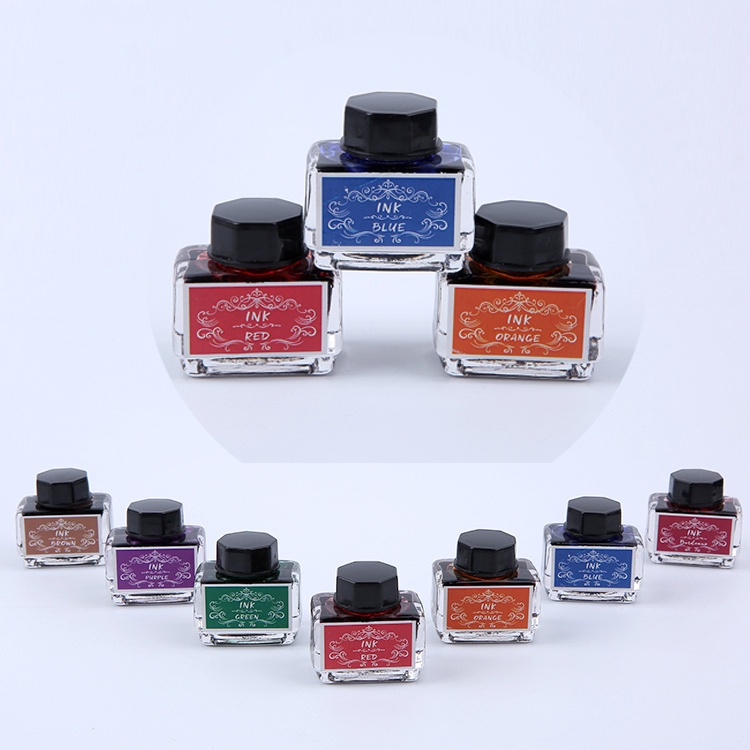 15ML Non-carbon Fountain Pen Ink 10 Colors Ink Dip Pen Comic Pen Glass ...