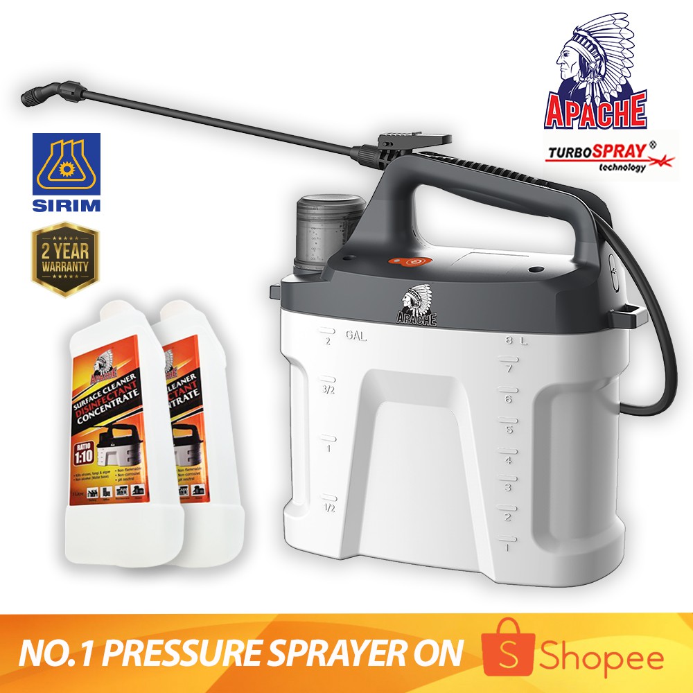 APACHE TurboSpray HS-08E Portable Rechargeable Battery Knapsack Sprayer ...