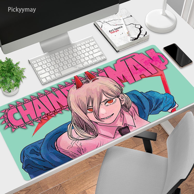 Anime Mouse Pad Chainsaw Man Gamer Mousepad Desk Mats Waterproof Large ...