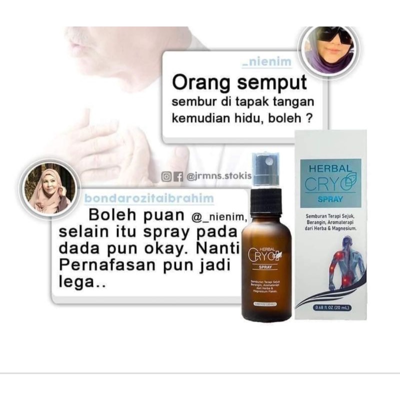 cryo spray jrm by bonda rozita Ibrahim 💯 | Shopee Singapore