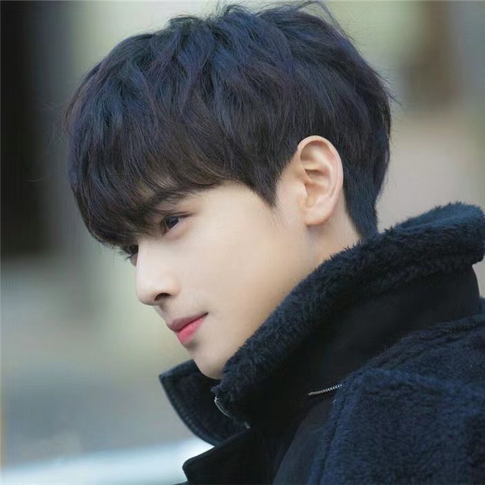 Simulation Wig Boys Handsome Natural All Ears Can Be All Oblique Bangs ...