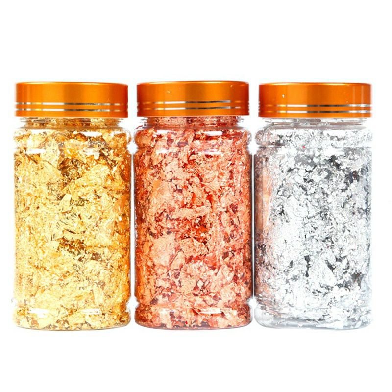 SG Seller Metallic foil flakes gold silver rose gold metal flake diy ...