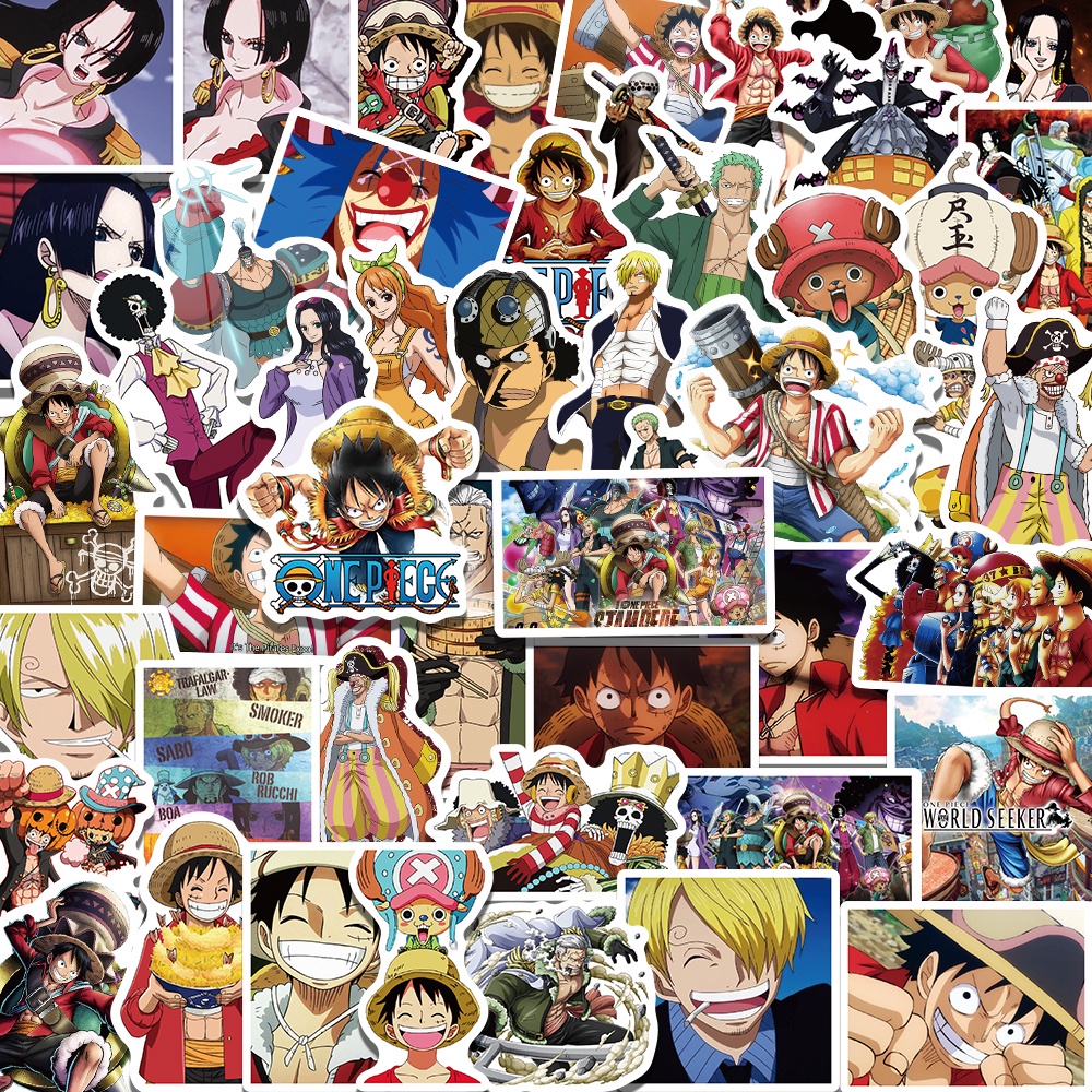 50 One Piece Stickers Luffy Sauron Female Emperor Luggage Decoration ...