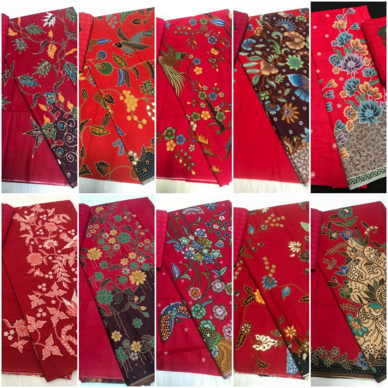 MERAH Red batik cloth / maroon batik cloth / fine batik cloth | Shopee ...