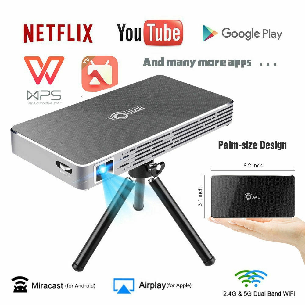 4000 Lumens Android DLP Projector 1080P HDMI Dual WIFI Mini Portable ...