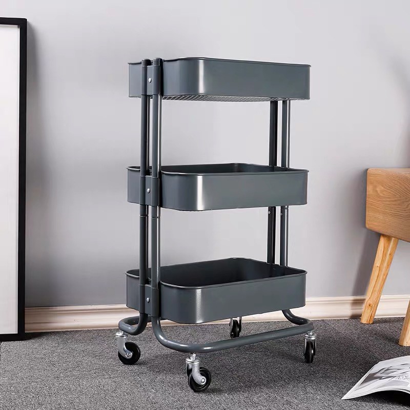 Innohut 3 Tier Multi-functional Metal Trolley Storage Rack with Handle ...