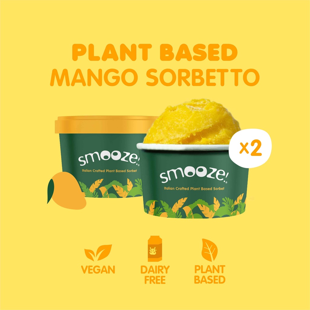 Smooze!™ Mango Sorbetto - Italian Crafted Plant-Based Sorbet (2 Tubs ...
