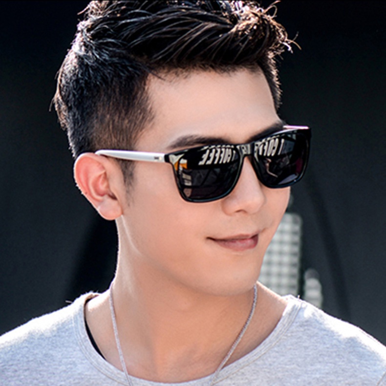 Trendy Classic Square Reflective Sunglaases Men New Luxury Brand Silver ...