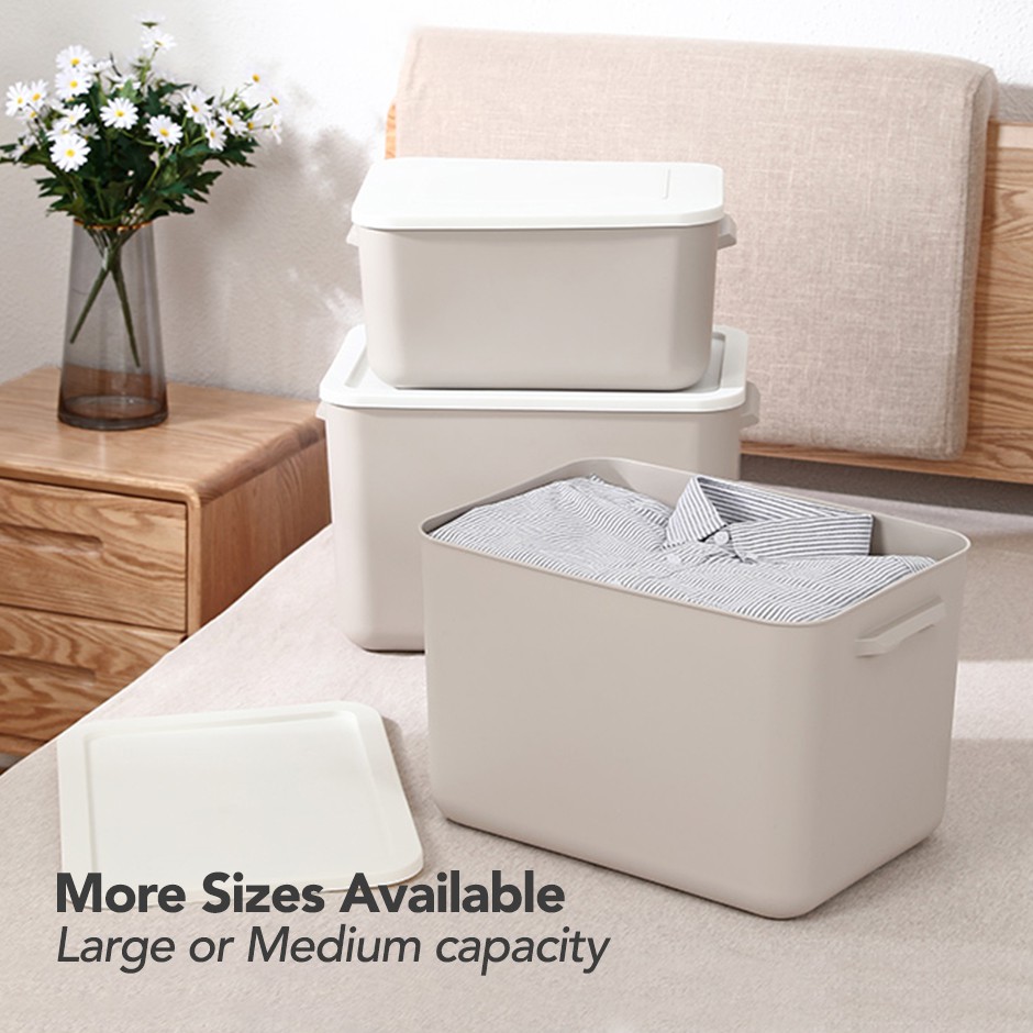 Japanese Minimalist Stackable Storage Boxes in Assorted Sizes | Shopee ...