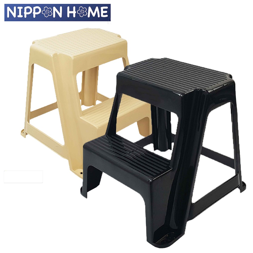 [Household] Elianware Double Step Stool 2 Colors Stackable Wide surface Stool Chair | Shopee ...