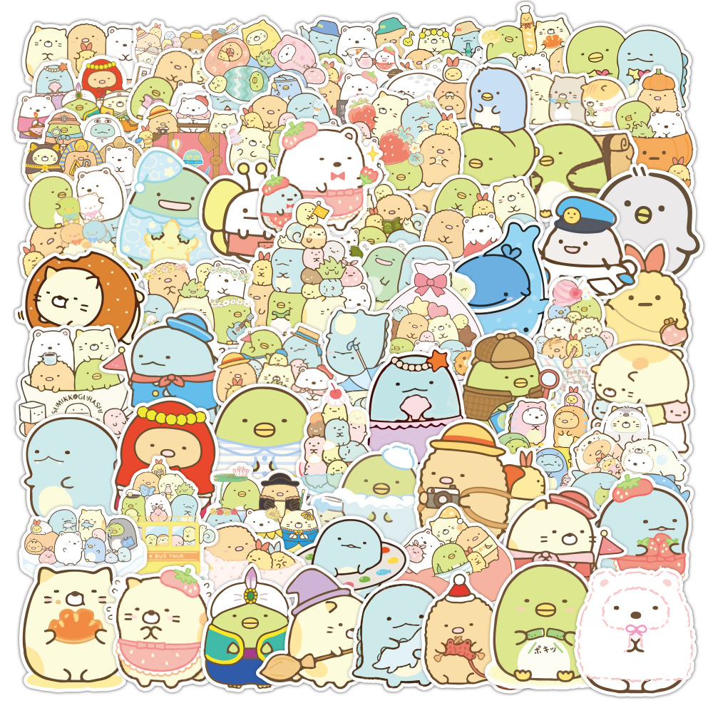 100 Pcs Cute Sumikkogurashi Japan Cartoon Waterproof Pvc Stickers