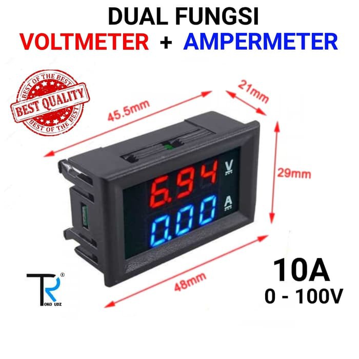 Dual Volt Amp meter Digital Ampere meter 100v 10a amper meter dc 10a / amper dc 10a | Shopee ...