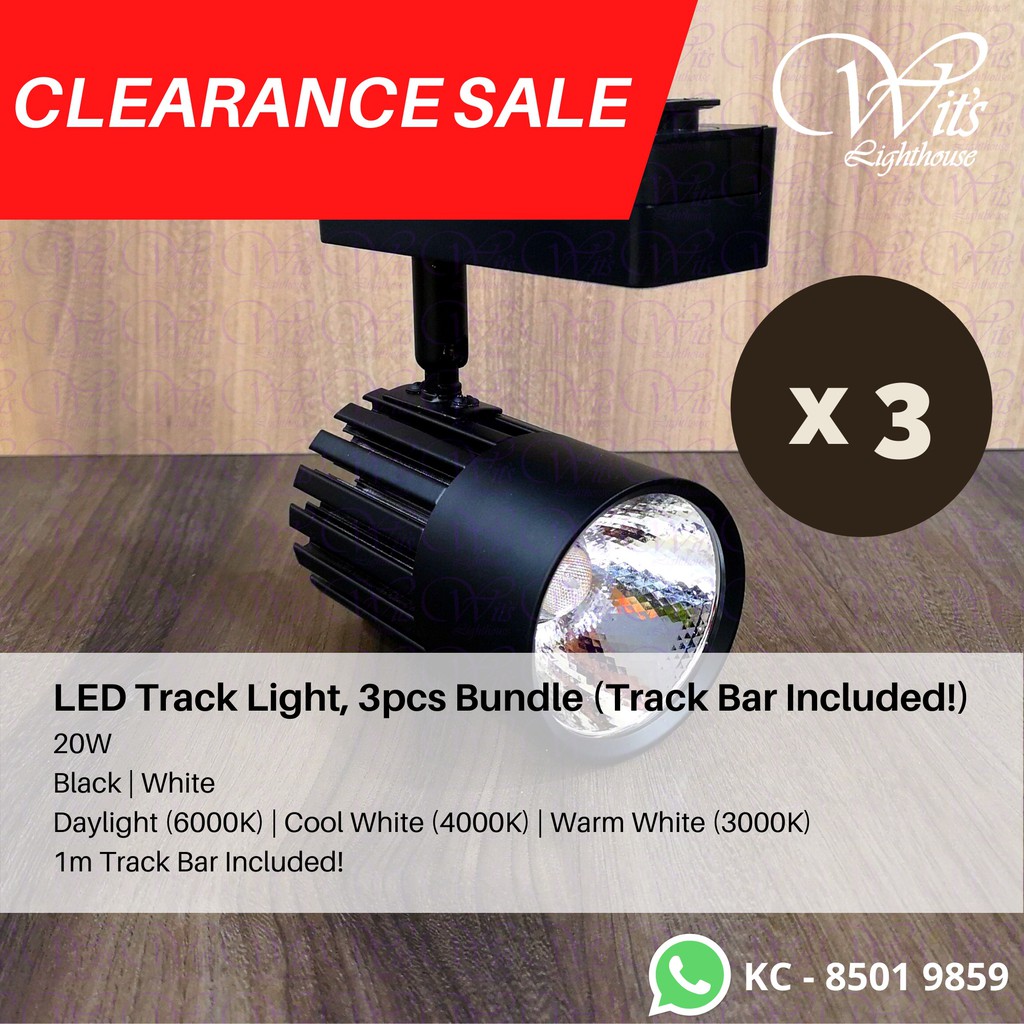 ★Bundle of 3★ 20W COB LED Track Light Rail Lamp Track Lighting ...