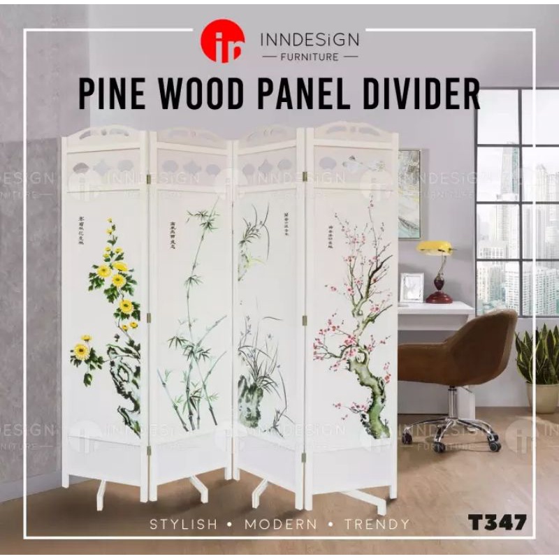 T347 Room Divider / Screens / Panel Divider (White) | Shopee Singapore