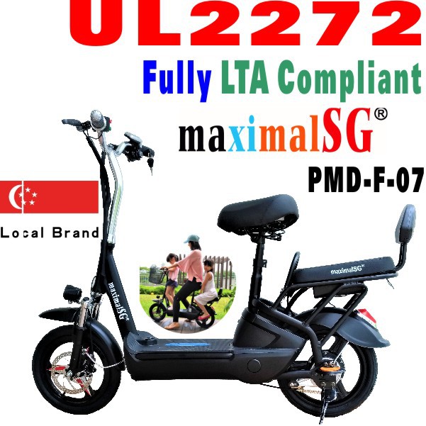 SG Product 48V 2 Seated PMD-F-07 with suspension LTA approved UL 2272 tyre Electric Scooter ...