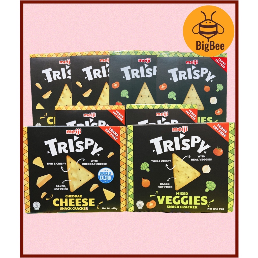 Meiji Trispy Snack Cracker Cheese / Veggies - 40g x 3bxs Cheddar Cheese ...