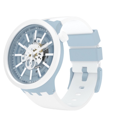 Swatch Whice (SB03N103) White Quartz 47mm Silicone Strap Watch | Shopee ...