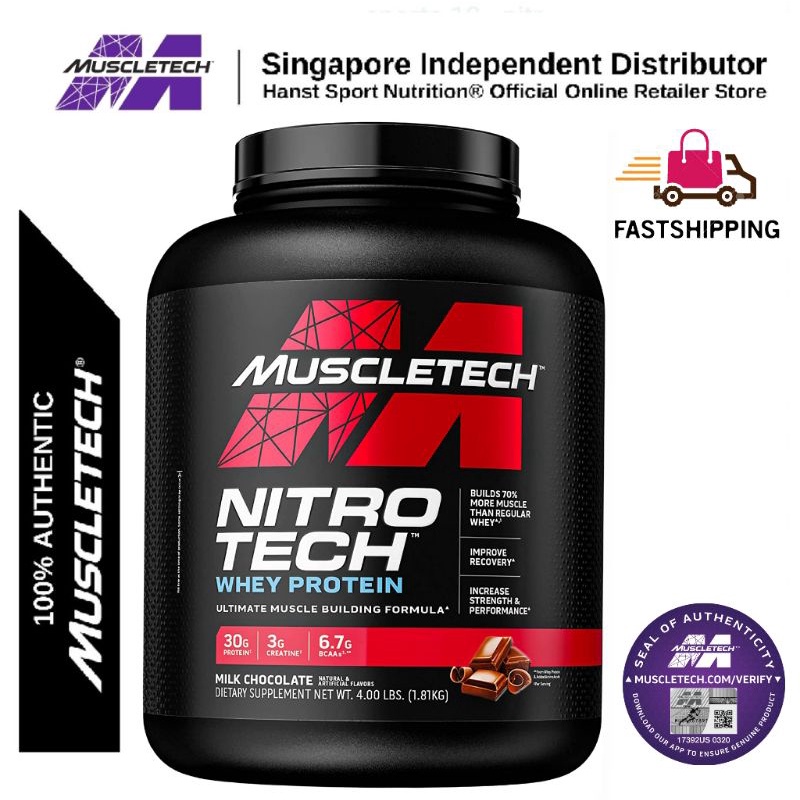[SPECIAL PRICE] MuscleTech Nitro-Tech Whey Protein Isolate & Peptides ...