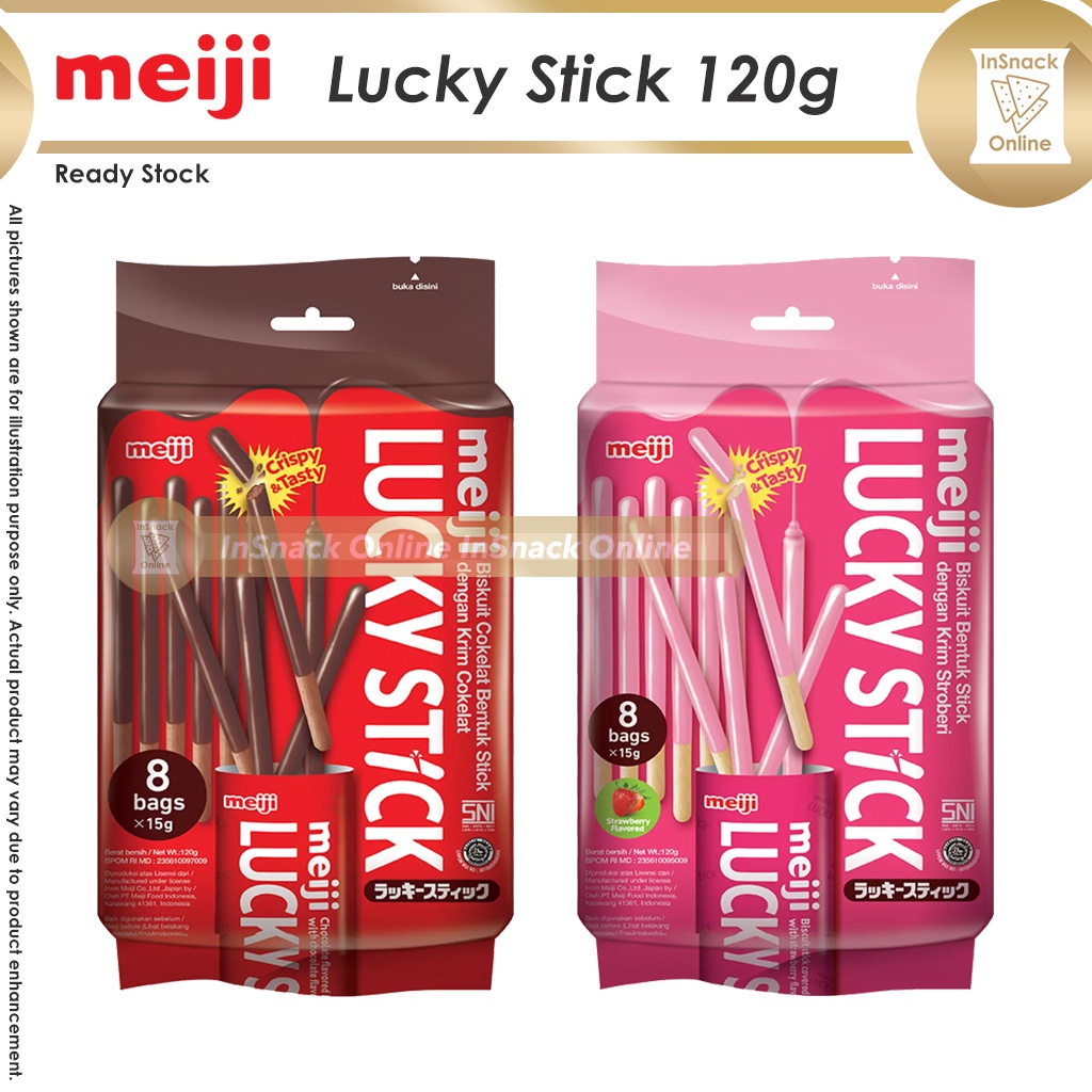 Meiji Lucky Stick 120g 明治巧克力饼 巧克力味/草莓味 大包装Chocolate Large Pack 零食 Snack | Shopee Singapore