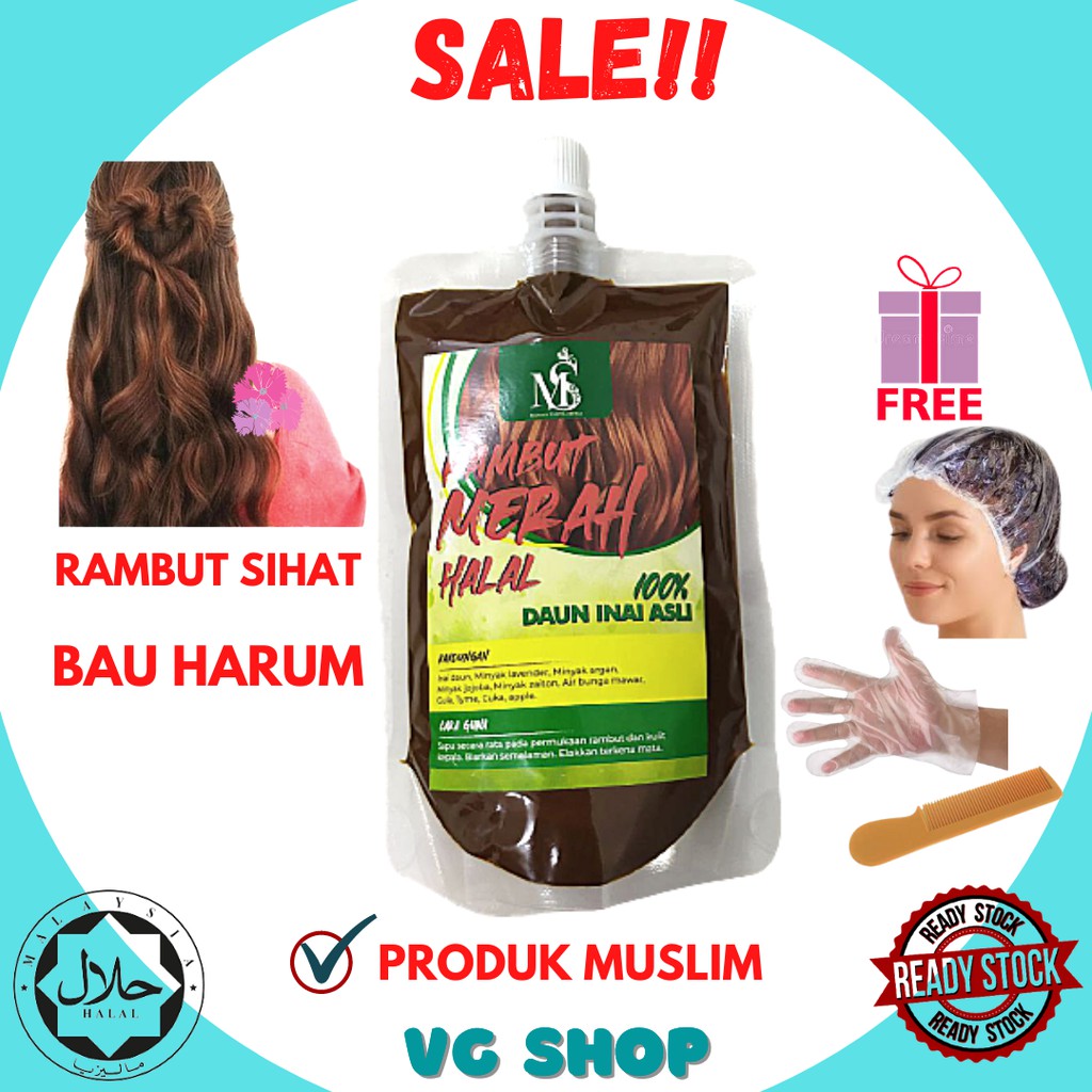 Inai Rambut Halal Hair Henna Natural Hair Colouring Hair Colour Halal ...