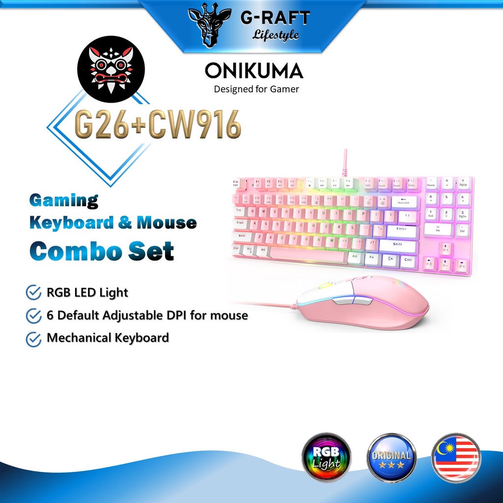 ONIKUMA Professional PC Gaming Combo Set G26 Wired Mechanical Keyboard ...
