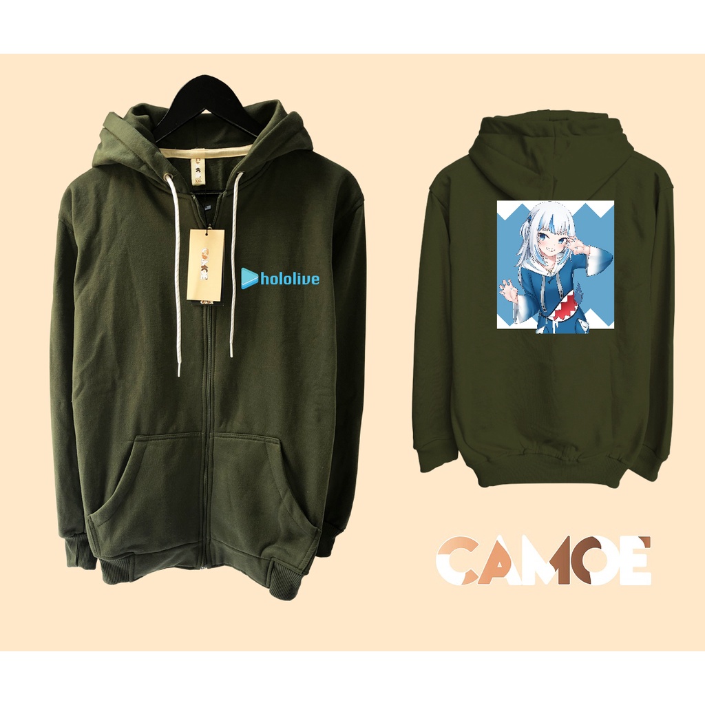 Vtuber Hololive Gawr Gura waifu Zipper Hoodie Jacket | Shopee Singapore