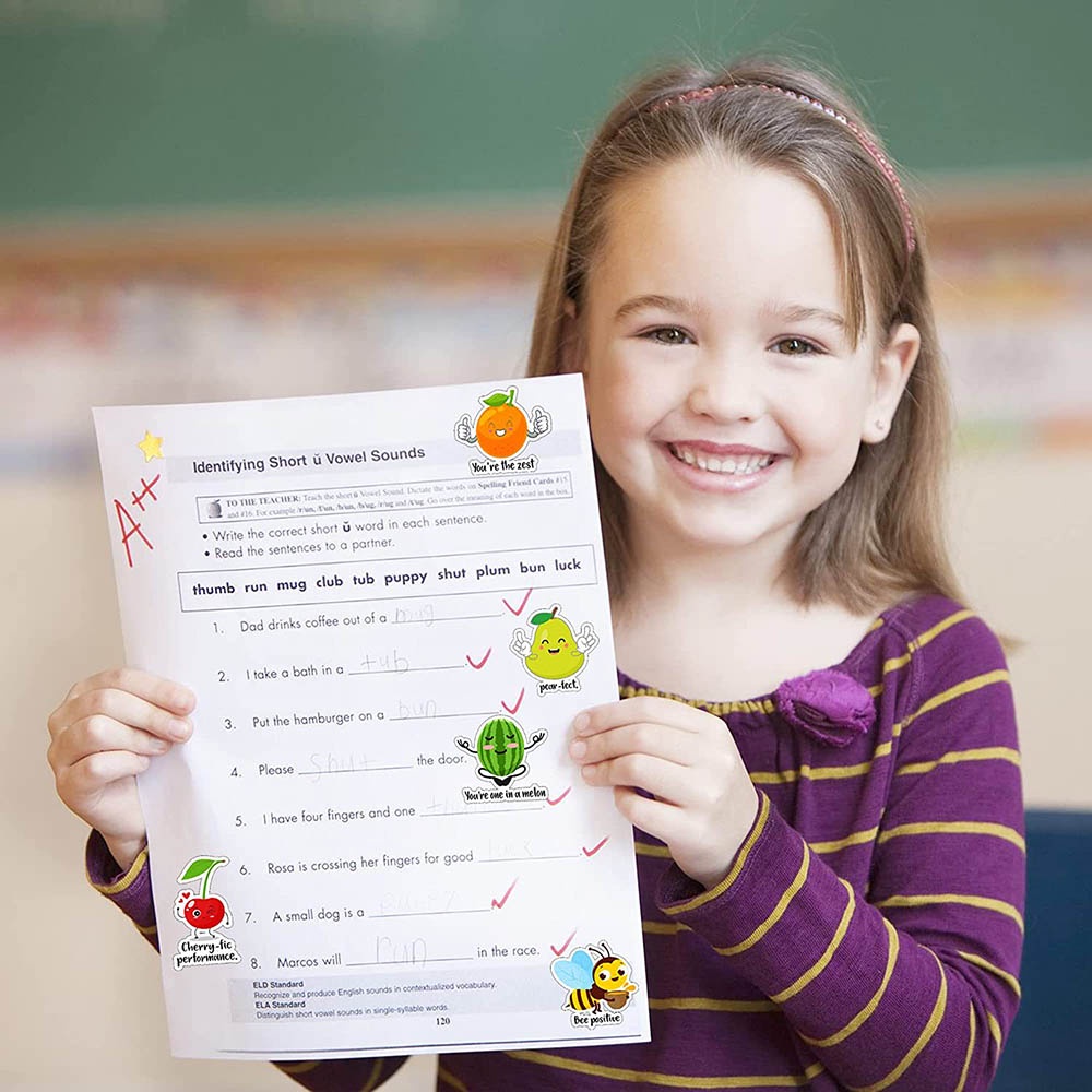 100Pcs Cute Reward Stickers with Word Motivational Sticker for School ...