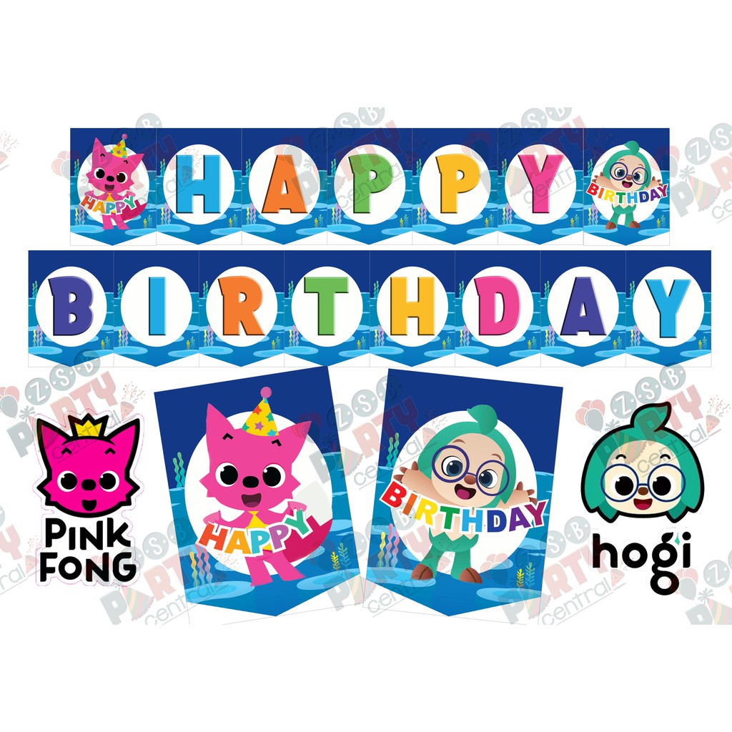 PINKFONG / HOGI BIRTHDAY BANNER | Shopee Singapore