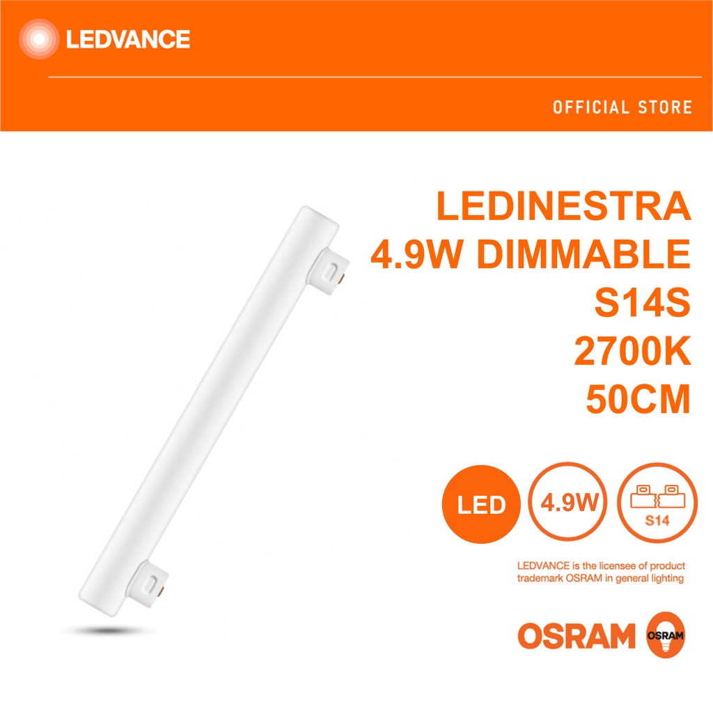 OSRAM LEDinestra 4.9W DIM S14S 50cm 2700K | Shopee Singapore